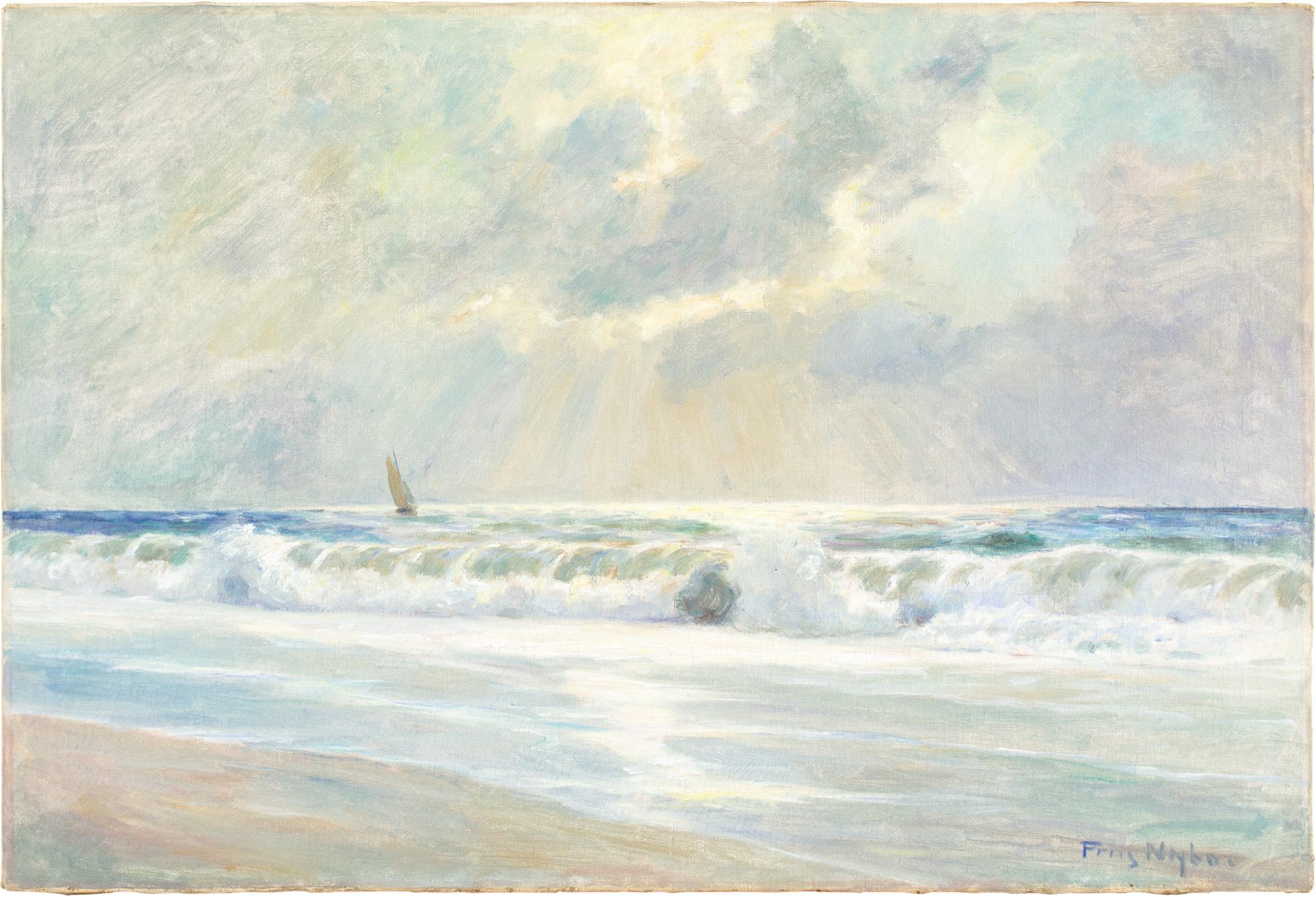 Poul Friis Nybo - Poul Friis Nybo, Coastal View With Breakers, Oil ...