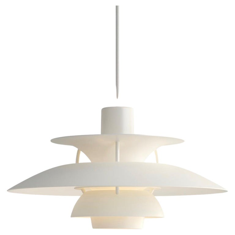 Poul Henningsen PH5 Mini Pendant in Monochrome White for Louis Poulsen ...