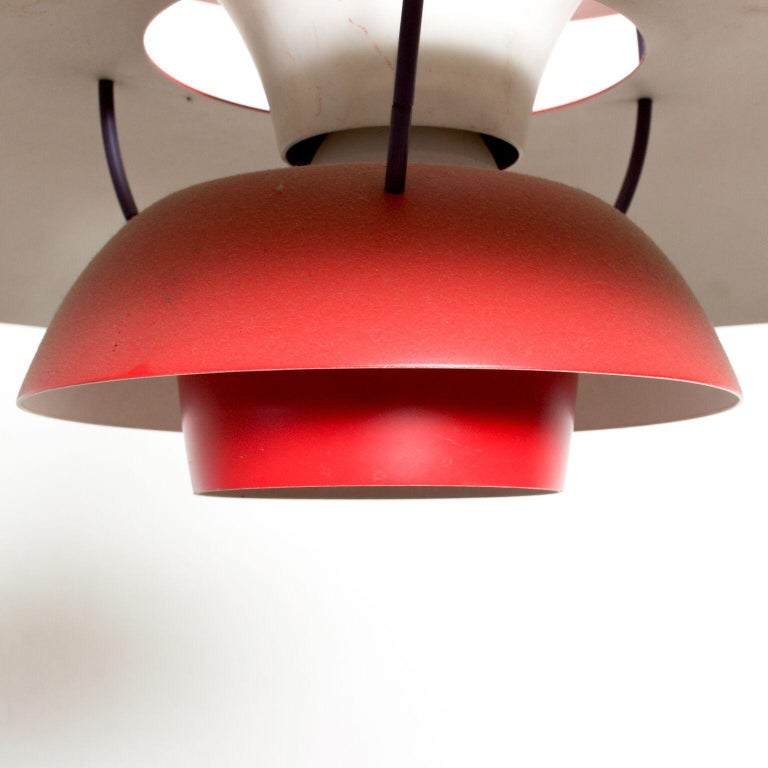 Poul Henningsen PH5 Red Pendant Light Lamp Louis Poulsen Mid-Century ...