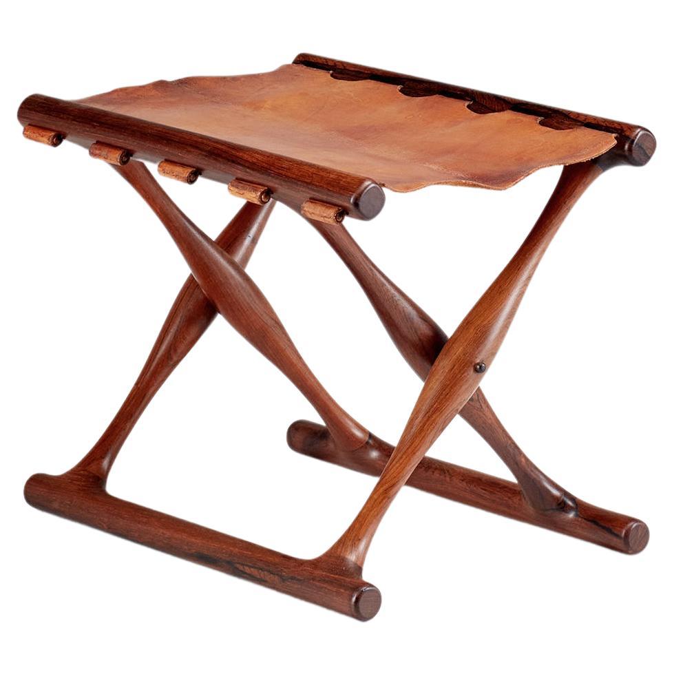Leather Folding Stool by Poul Hundevad For Sale at 1stDibs | purse stool