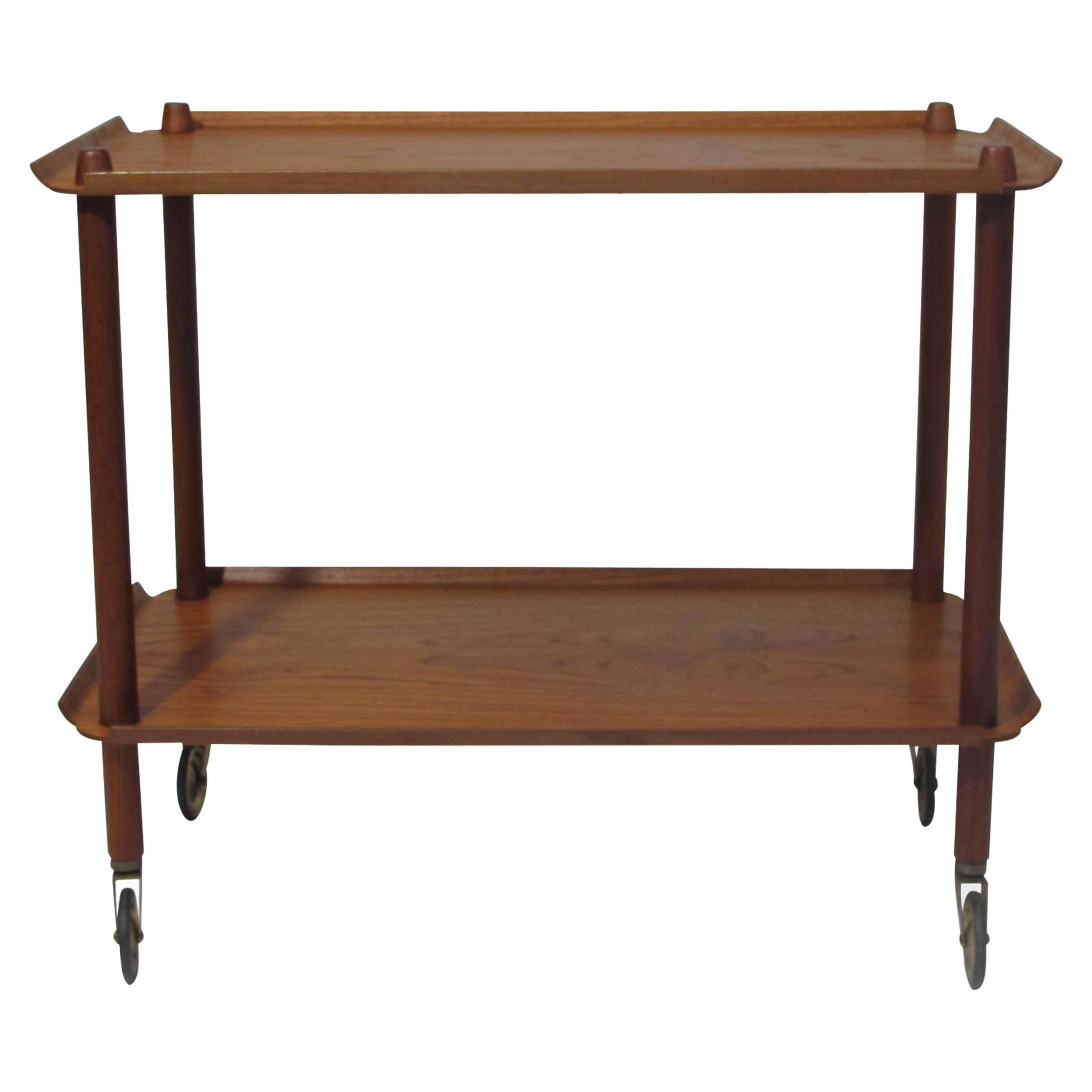 Danish Modern Teak Bar Cart by Poul Hundevad at 1stDibs