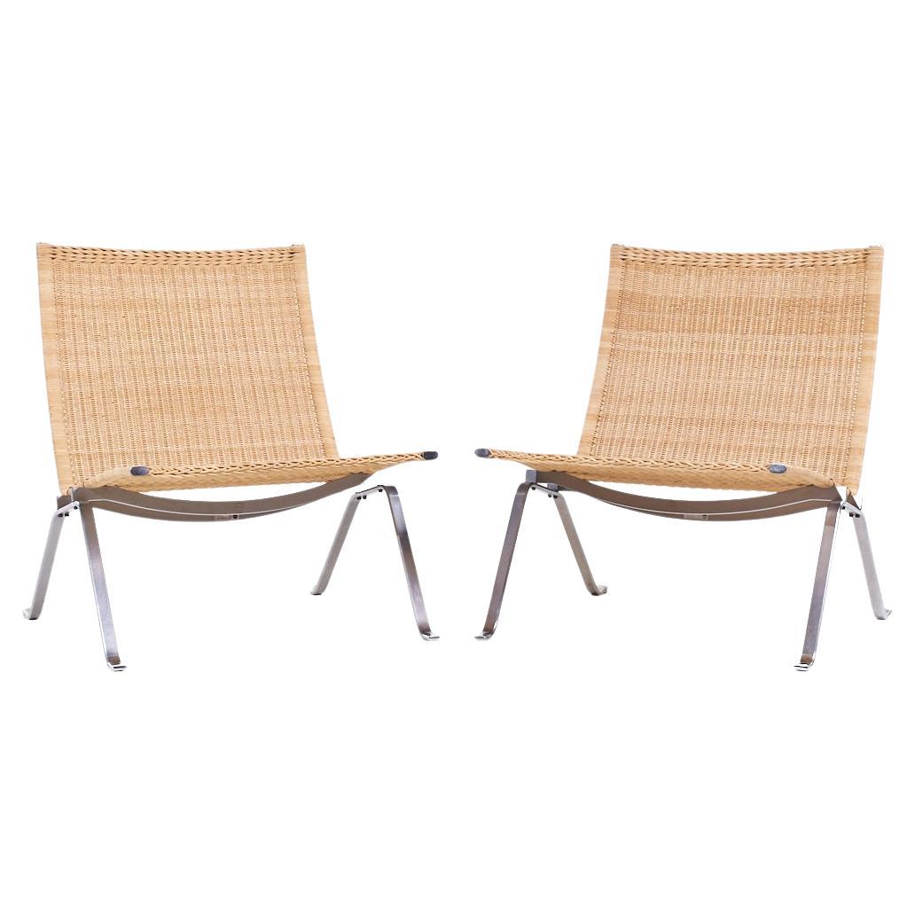 PK-22 Easy Chair by Poul Kjærholm for Fritz Hansen, Vintage Rattan ...