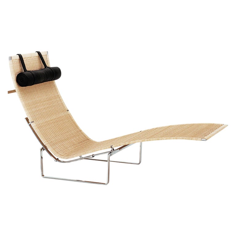 Poul Kjærholm Model Pk24 Wicker with Aura Leather Neck Rest For Sale at ...