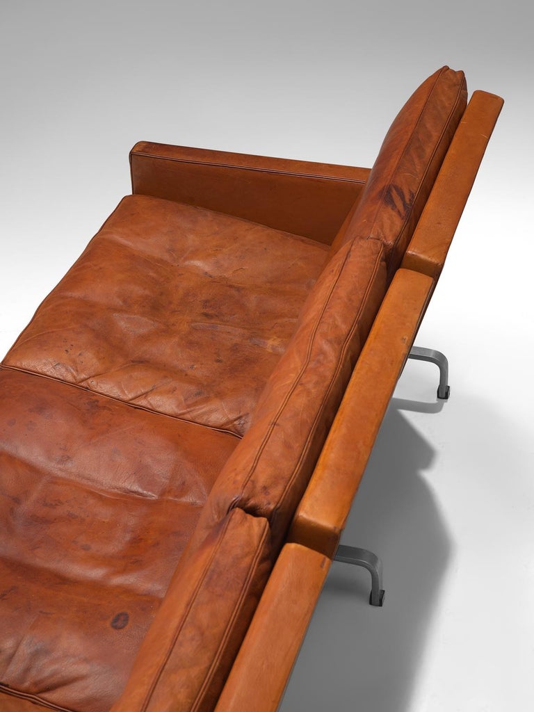 Poul Kjaerholm PK31 Sofa in Cognac Leather For Sale at 1stDibs