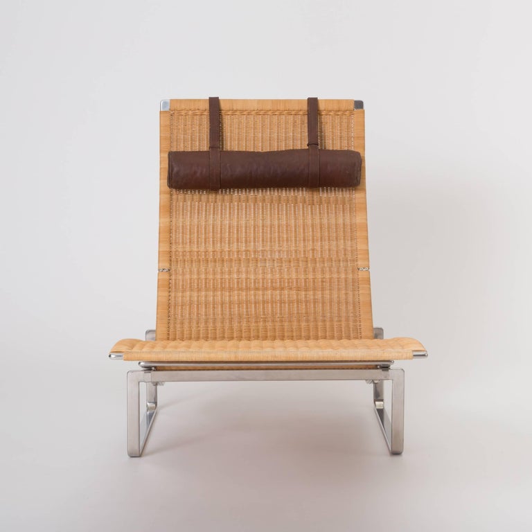 Poul Kjaerholm PK 24 Chaise Lounge with Wicker Seat at 1stDibs