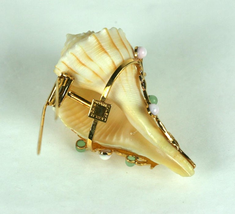 Poured Glass Jeweled Shell Clip, MWLC For Sale at 1stDibs