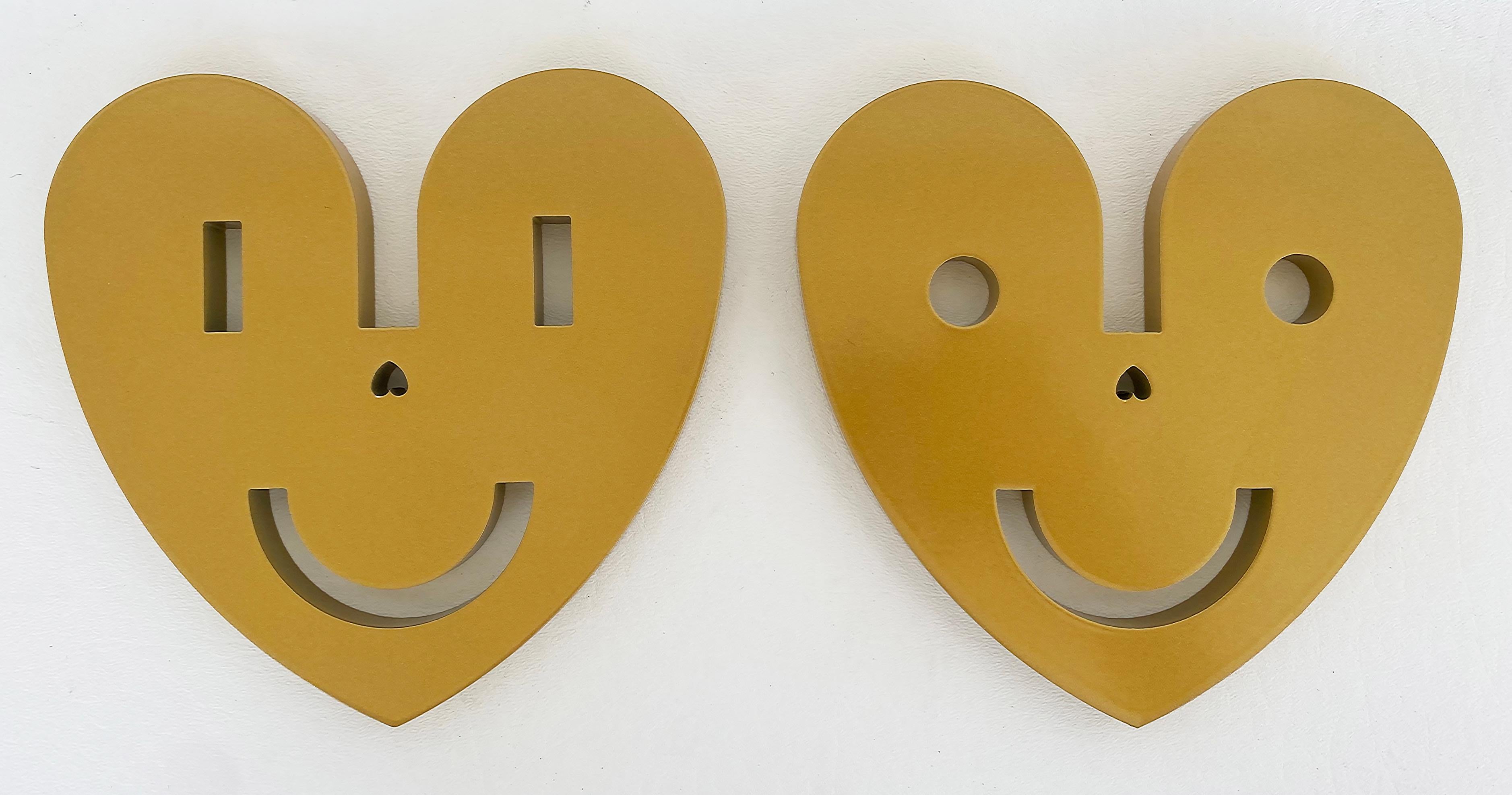 Powder Coated Aluminum Interlocking Emoji Hearts Sculpture by Michael ...