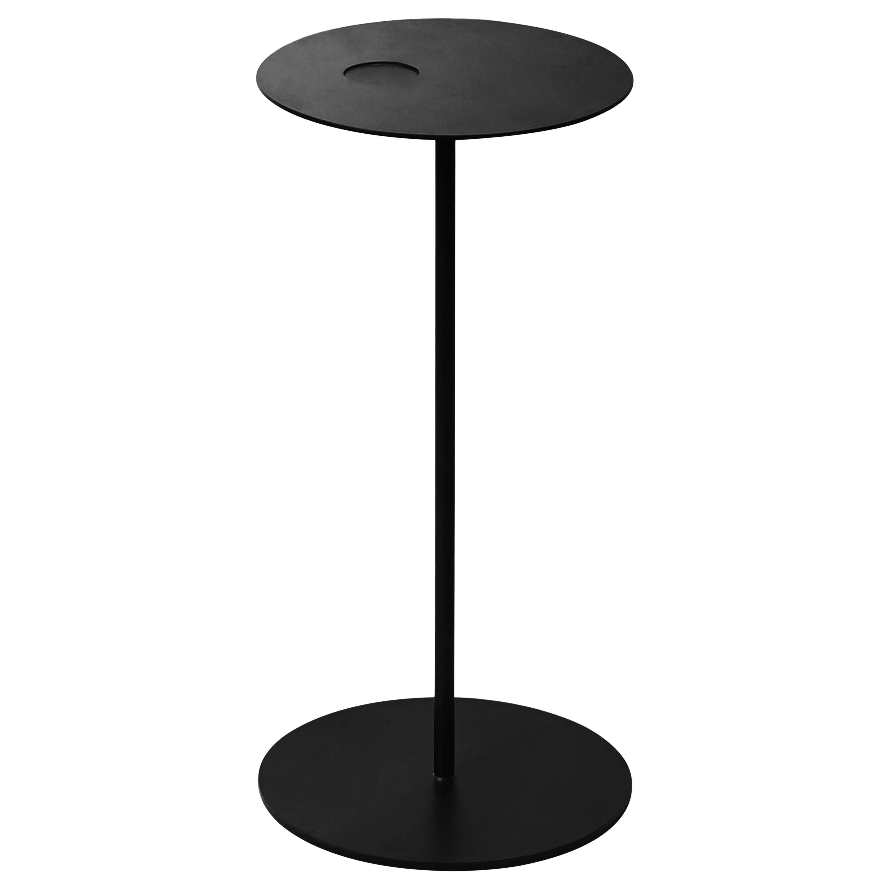 Concrete and Powder Coated Steel Side Table, “Bai,” S, Red, from ...