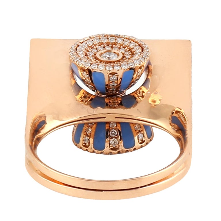 Power Drum Inside a Open Book Design Ring with Rose Gold, Ceramic and ...