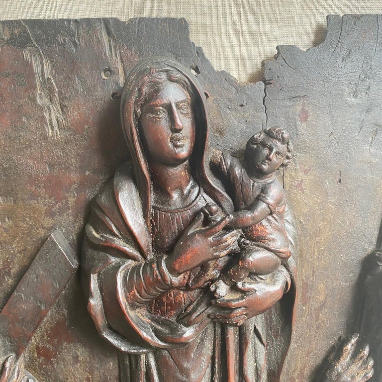 Powerful 18th Century Bas Relief Baroque Religious Plaque For Sale at ...