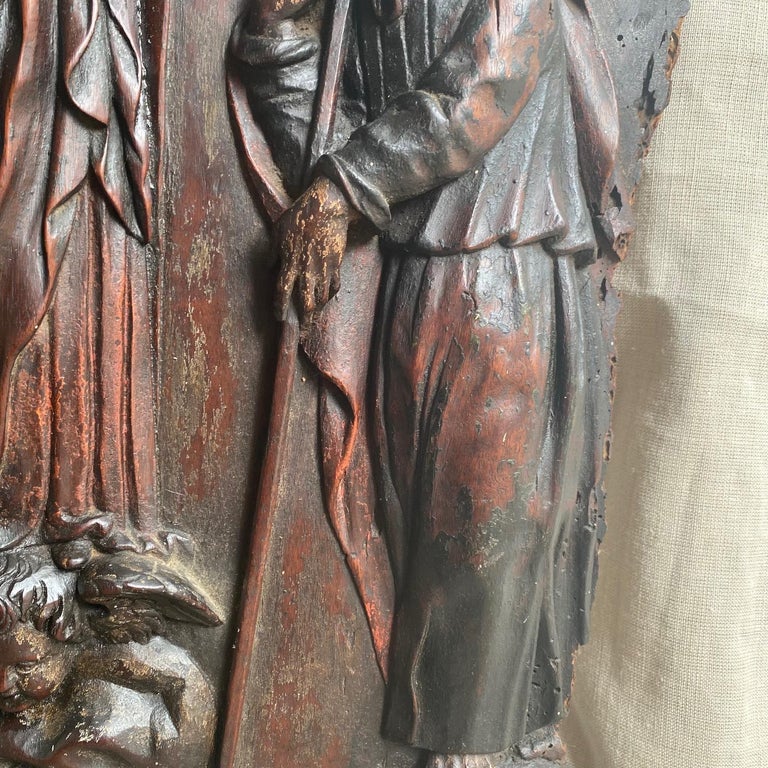 Powerful 18th Century Bas Relief Baroque Religious Plaque For Sale at ...