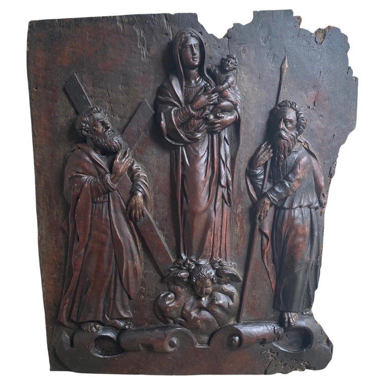 Powerful 18th Century Bas Relief Baroque Religious Plaque For Sale at ...