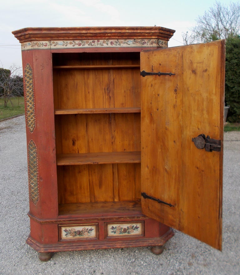 Painted Fir Wardrobe, Middle 18th Century For Sale at 1stDibs