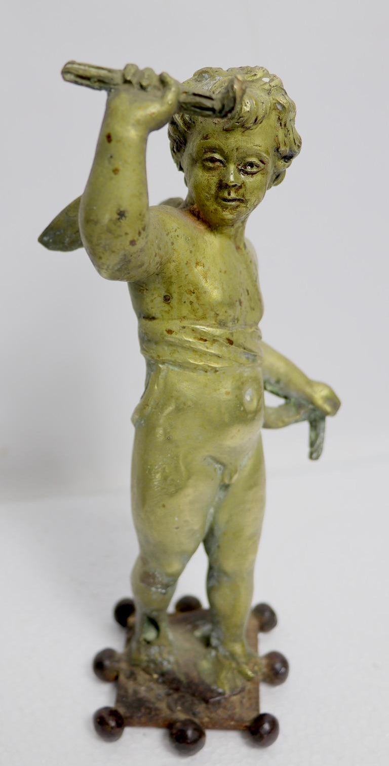 Pair of 19th Century Brass Winged Putti For Sale at 1stDibs