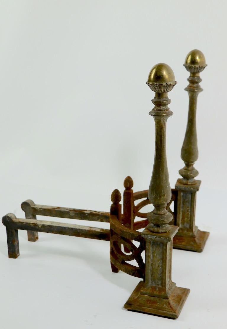 Pair of English Arts and Crafts Andirons For Sale at 1stDibs