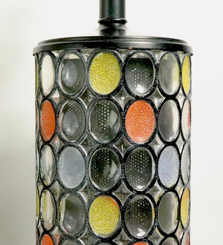 Pair of Glass Column Lamps with Oval Mosaic Motif For Sale at 1stDibs ...