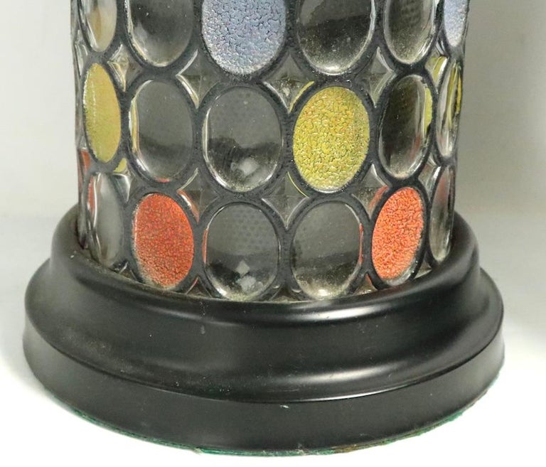 Pair of Glass Column Lamps with Oval Mosaic Motif For Sale at 1stDibs ...