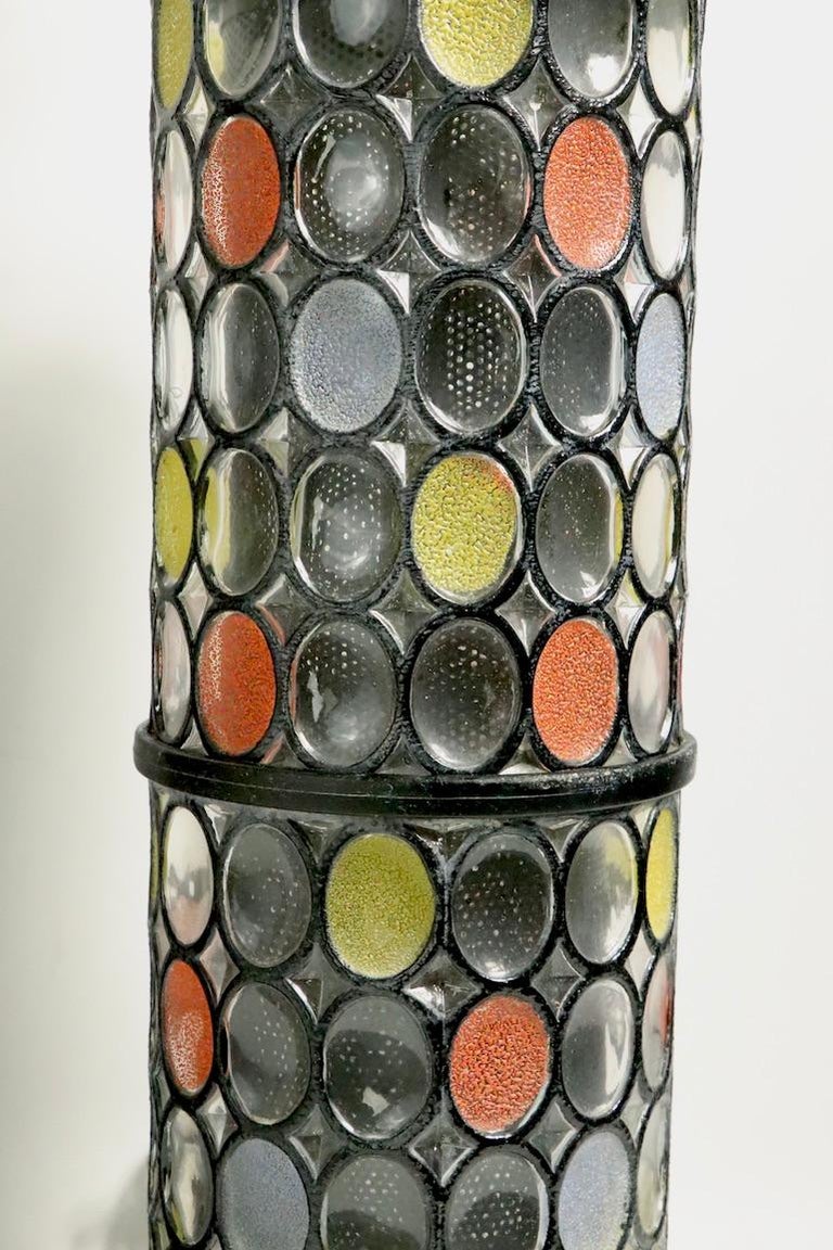 Pair of Glass Column Lamps with Oval Mosaic Motif For Sale at 1stDibs ...