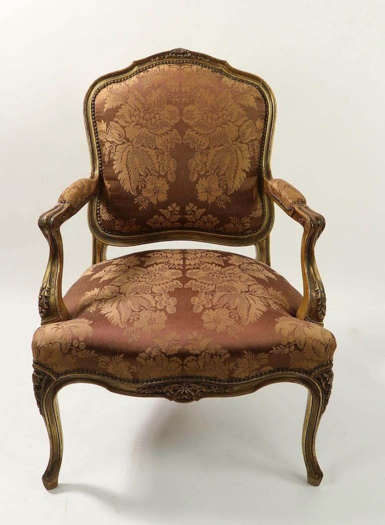 Pair of Louis LV Style Fauteuil Chairs at 1stDibs