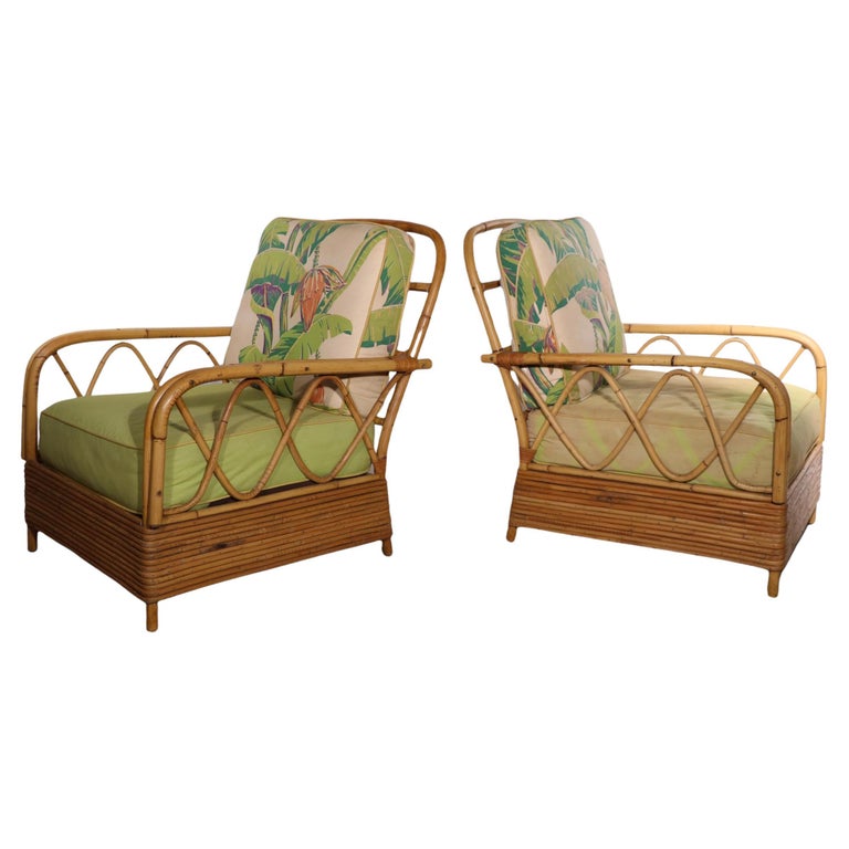 Pr. Mid Century Bamboo Lounge Chairs by Ficks Reed at 1stDibs