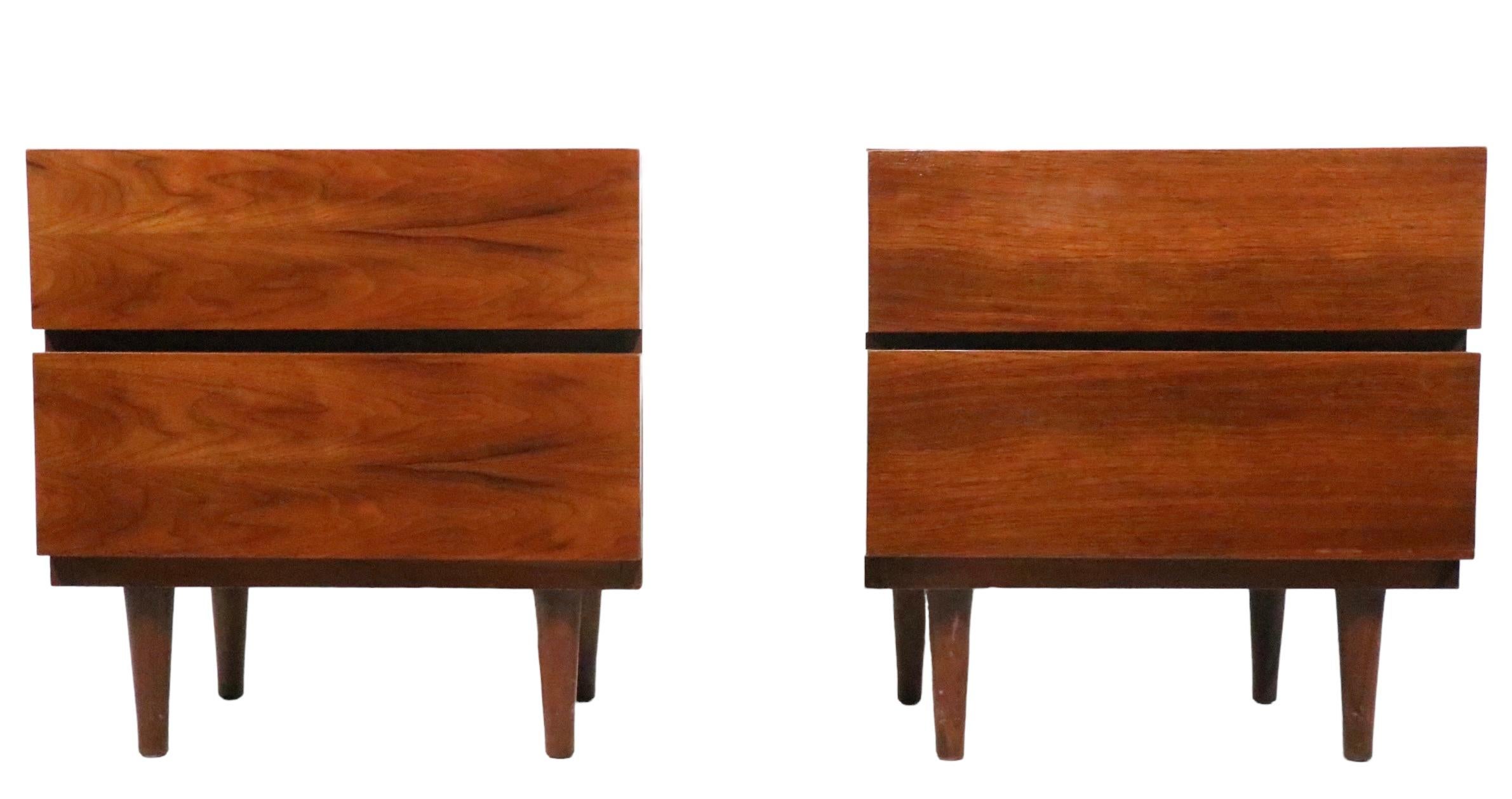 Pair. Mid Century Block Front Night Stands by American of Martinsville ...