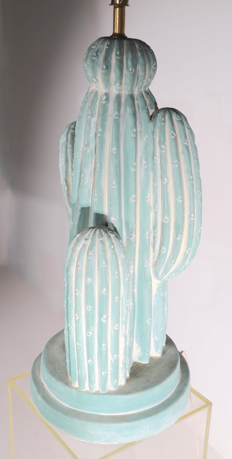 Pr. Mid Century Cast Plaster Cactus Table Lamps by Bon Art For Sale at ...