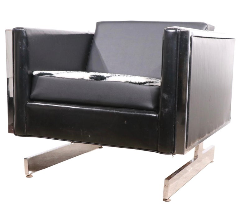 Pr. Mid-Century Modern Cube Form Lounge Chairs by Patrician After ...