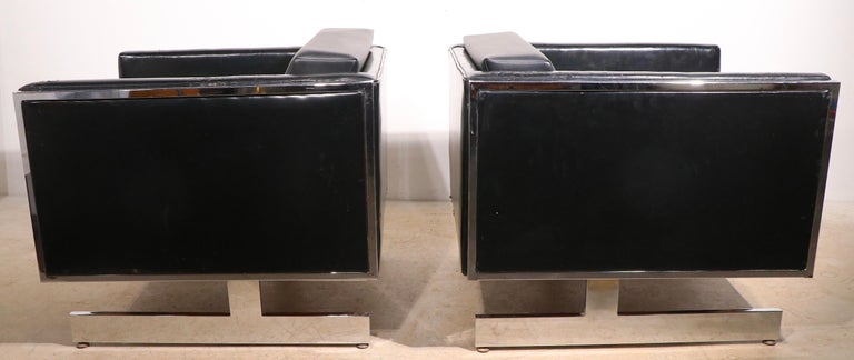 Pr. Mid-Century Modern Cube Form Lounge Chairs by Patrician After ...