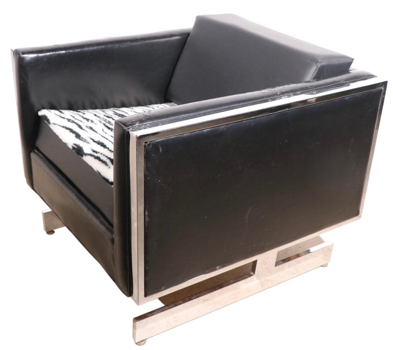 Pr. Mid-Century Modern Cube Form Lounge Chairs by Patrician After ...
