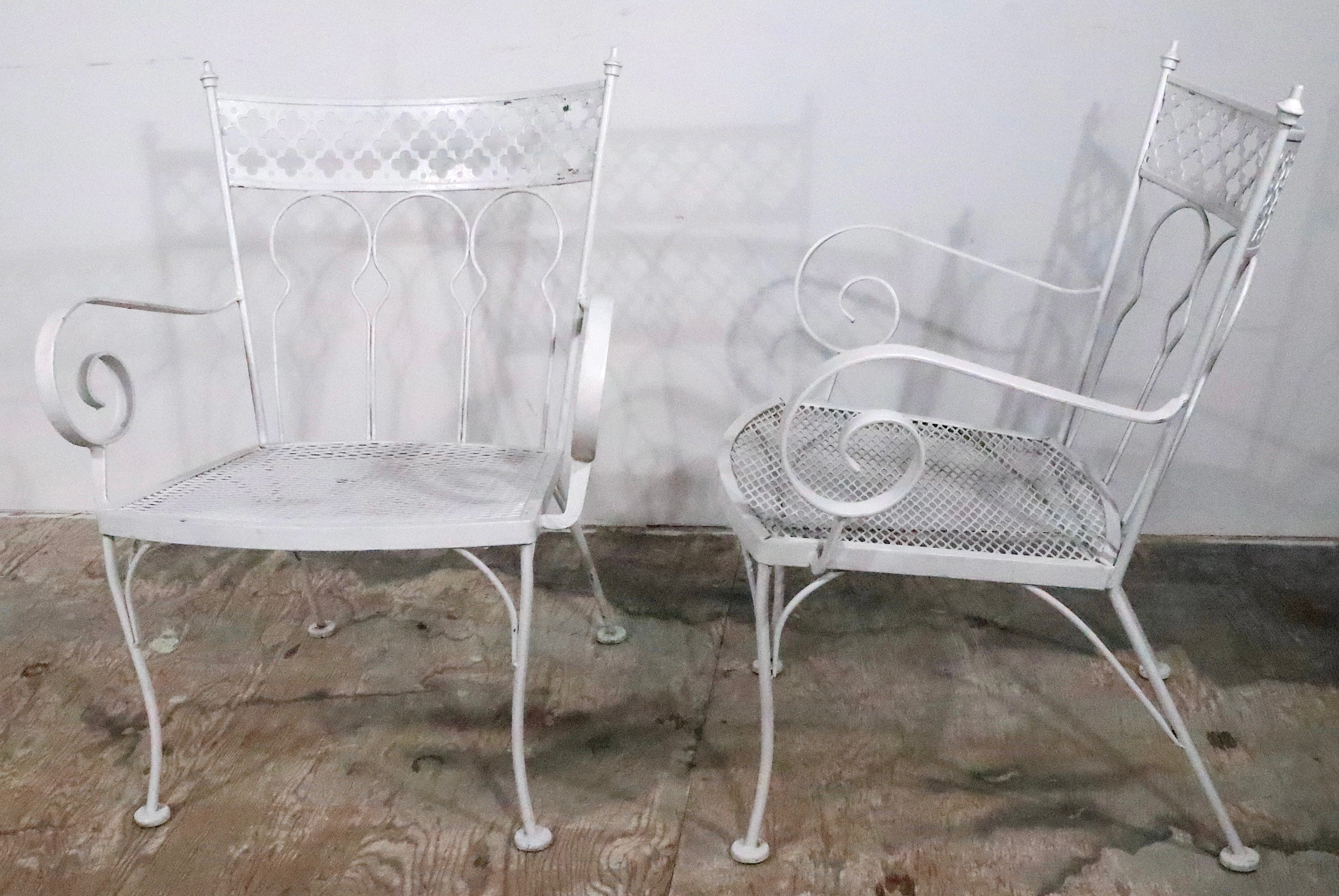 Pr. Wrought Iron Salterini Garden Patio Poolside Taj Mahal Lounge ...