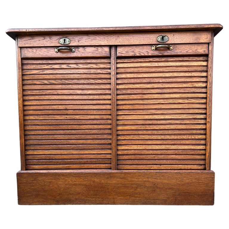 Practical Dutch Arts and Crafts Filing Cabinet with Double Roller Door ...