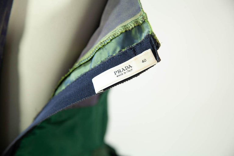 Prada, Silk Peacock Appliqué, Limited Ed. Runway Collection Dress, S/S ...