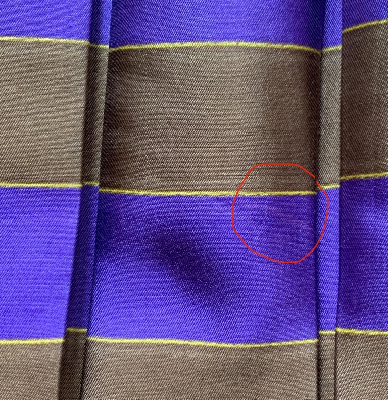 Prada 2005 Spring Runway Purple Brown and Gold Stripe Pleated Wool Silk ...