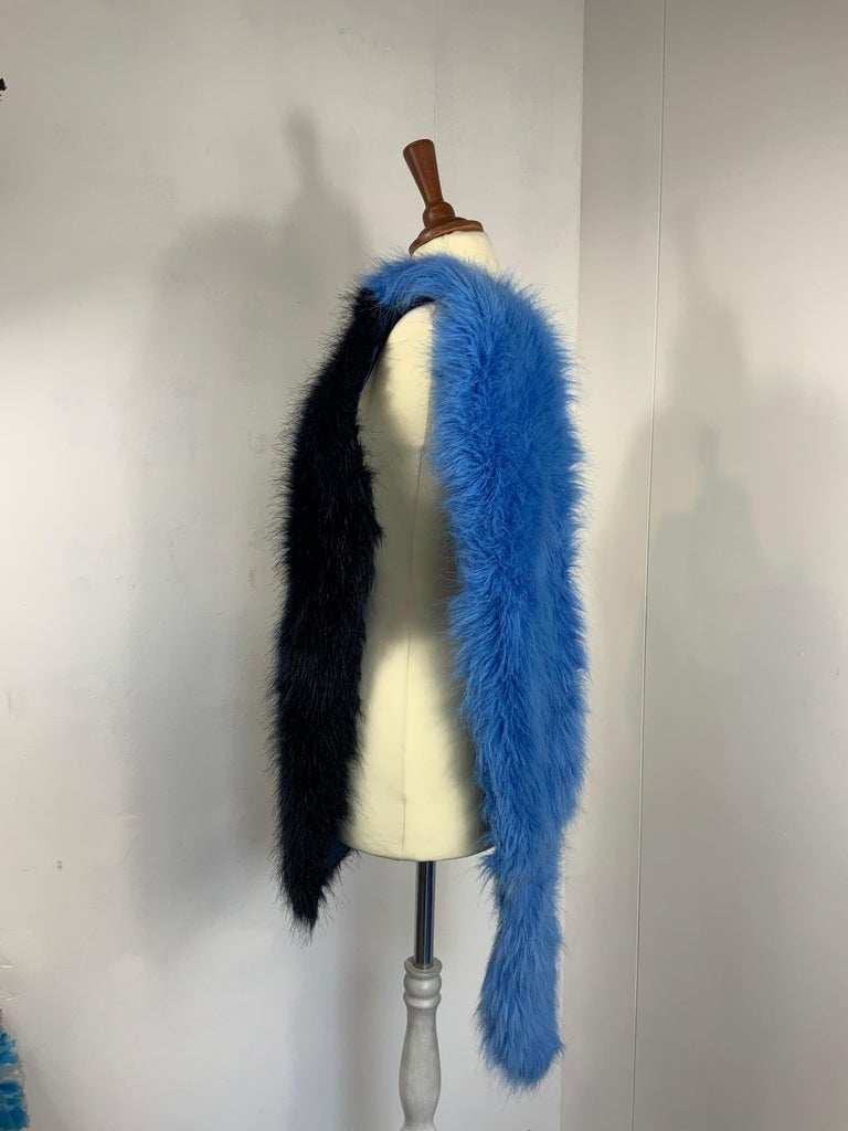Prada 2011 Runway 2011 bicolor faux far stole scarf wrap For Sale at ...