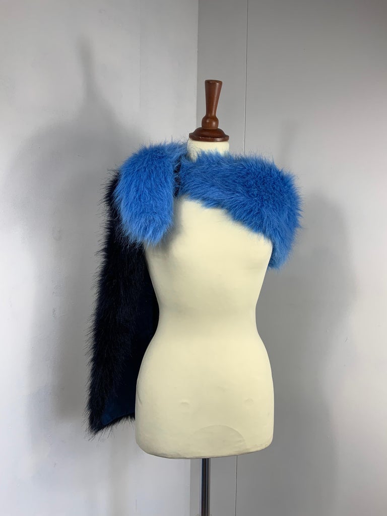 Prada 2011 Runway 2011 bicolor faux far stole scarf wrap For Sale at ...