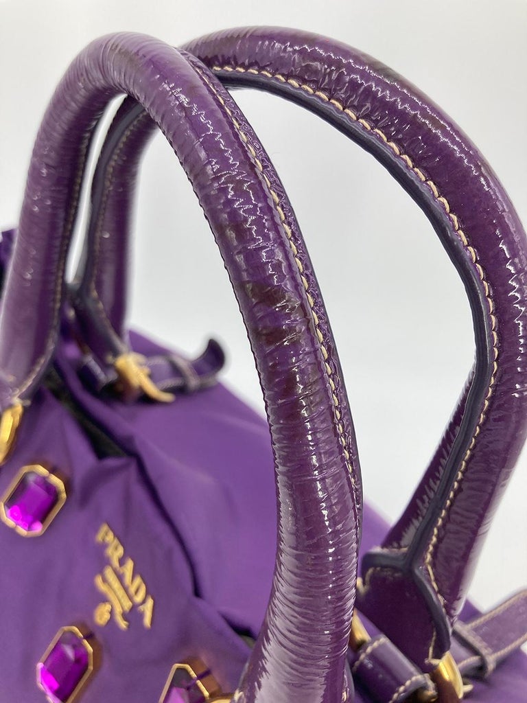 Prada Anemone Tessuto Pietre Nylon Jeweled Tote Bag For Sale at 1stDibs