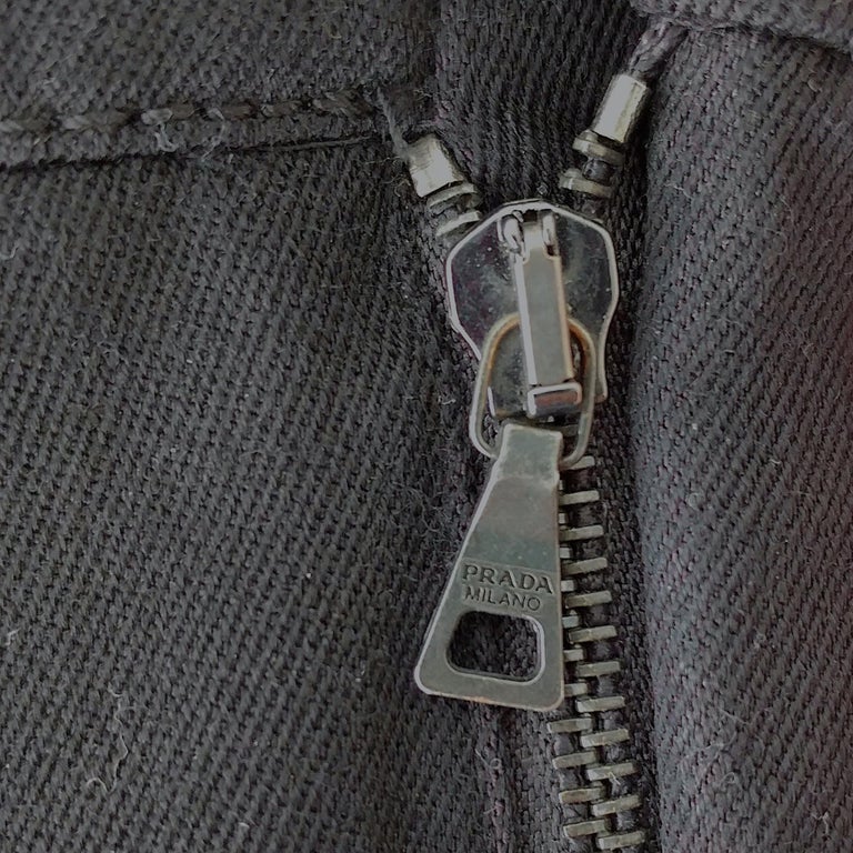 PRADA – Authentic Dark Blue Riding Pants w/ Leather Applications | Size ...