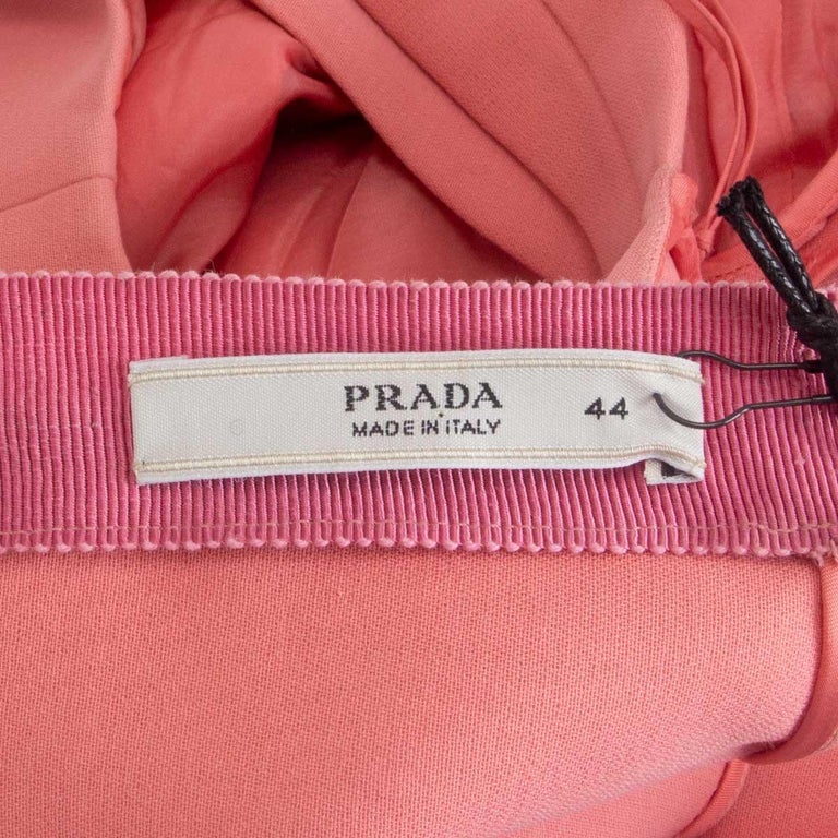 PRADA baby pink cotton DRAPED Sleeveless Shift Dress 44 L For Sale at ...