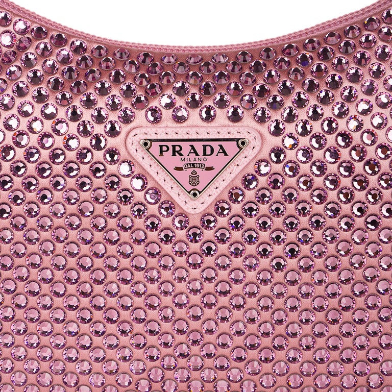Prada Bag Pink Satin Crystal Mini Re-Edition 2000 Alabastro at 1stDibs ...