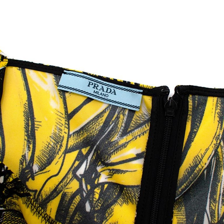 Prada Banana and flame-print gabardine dress - Size US 8 at 1stDibs