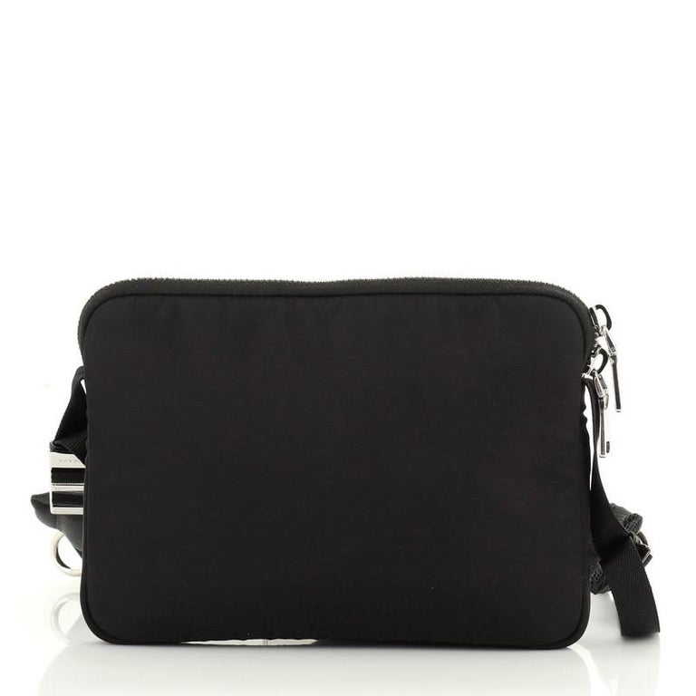 Prada Logo Patch Zip Messenger Bag Tessuto Medium at 1stDibs