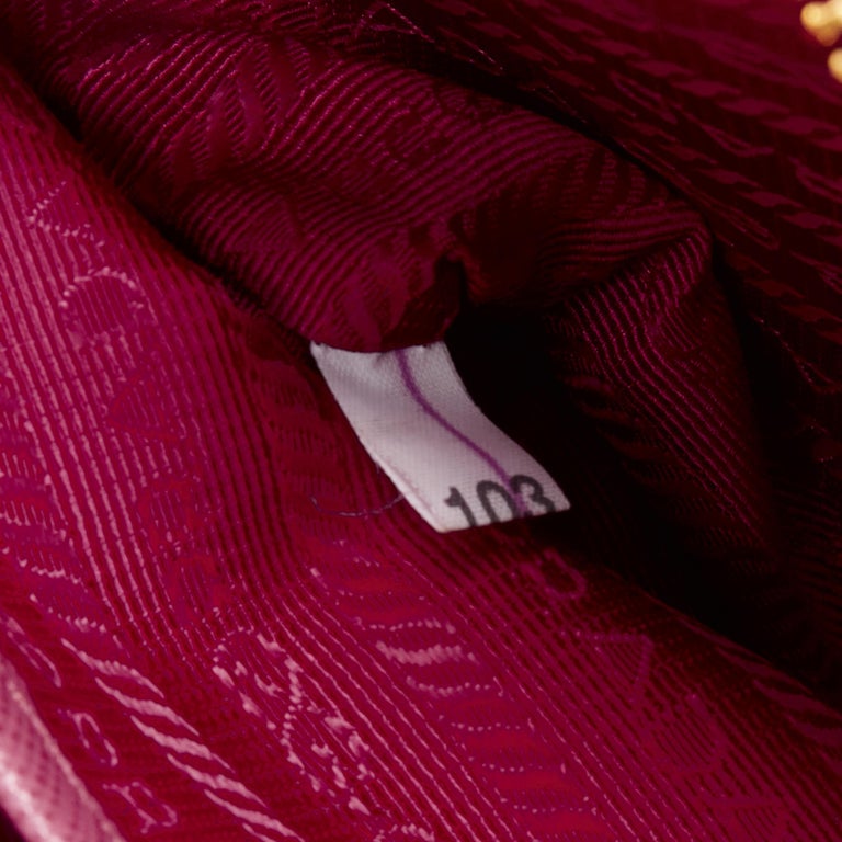 PRADA Bandoliera Bruyere pink saffiano leather gold logo crossbody ...