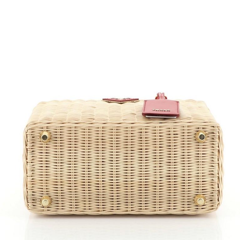 Prada Basket Bag Wicker With Canapa Small at 1stDibs