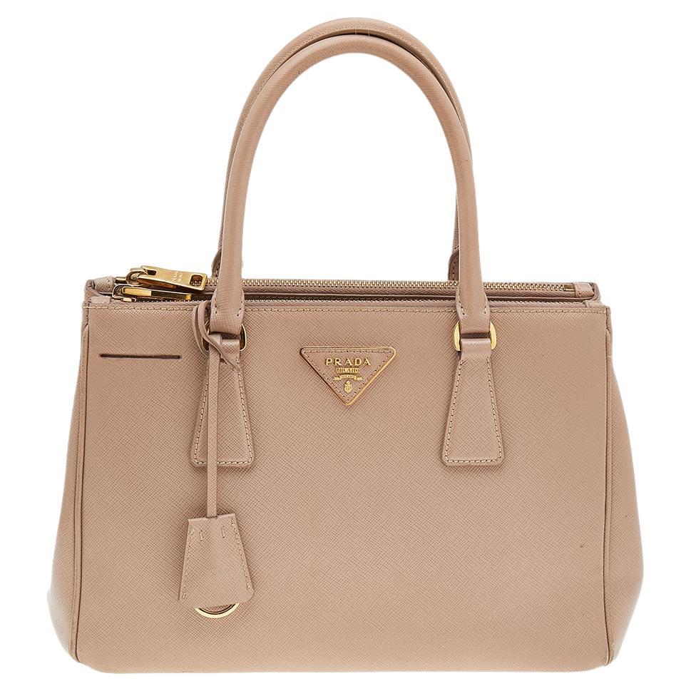 Prada Beige Leather Vitello Diano Side Zip Tote at 1stDibs | leather ...