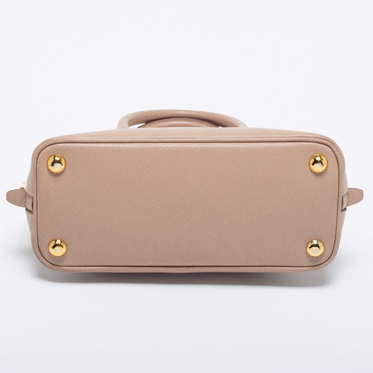 Prada Beige Saffiano Lux Leather Small Promenade Satchel For Sale at ...