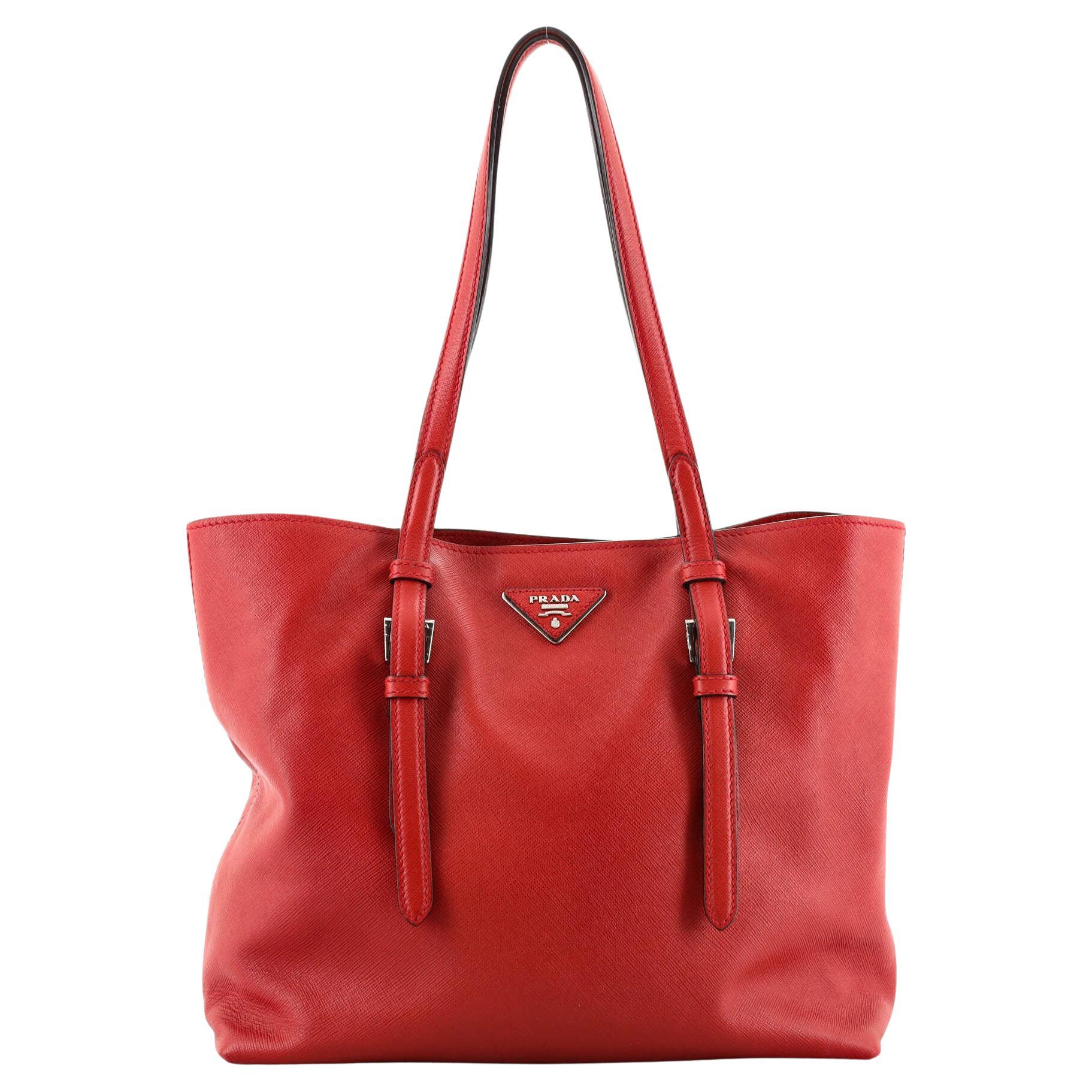 Prada Red Patent Spazzolato Leather Large Double Zip Tote at 1stDibs ...