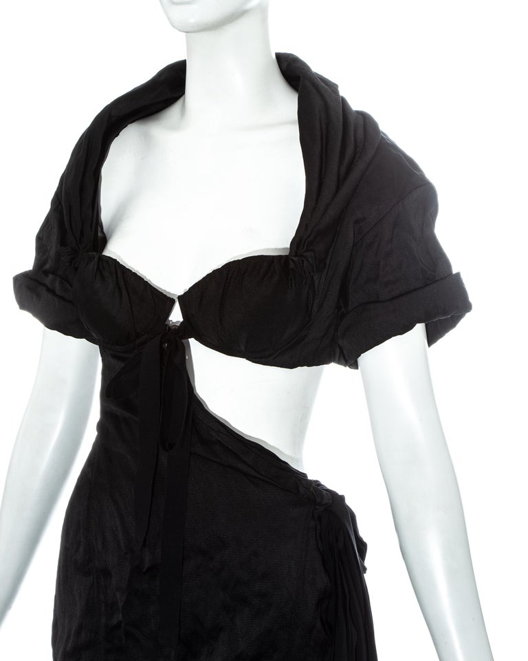 Prada black crinkled dress with cut-out and attached bra, ss 2009 For ...