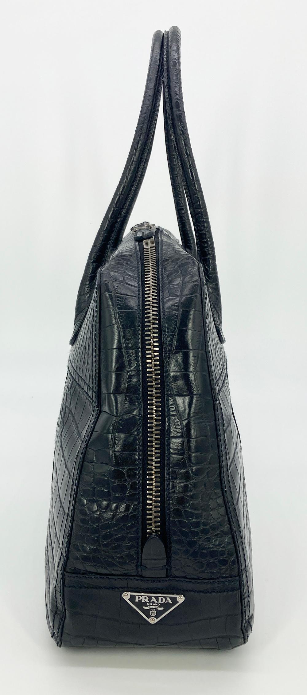 Prada Black Crocodile Top Handle Tote For Sale at 1stDibs | the row ...