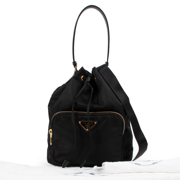 Prada Black Duet Re-Nylon Bucket Bag at 1stDibs