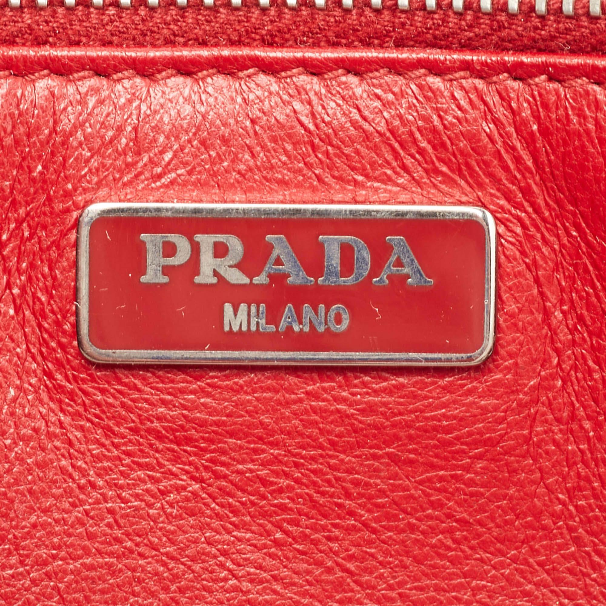 Prada Black Gaufre Leather Lock Crossbody Bag For Sale at 1stDibs
